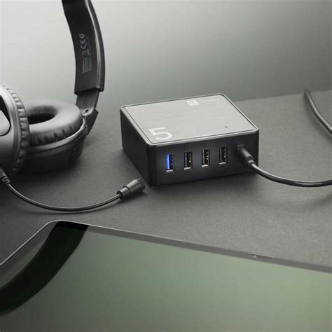 Charger 5 Ports 60w Black Desk Charger Usb C Penbox Shop