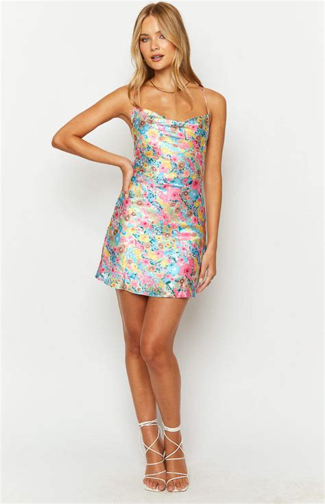 Come And Get It Pink Floral Mini Dress Beginning Boutique Us
