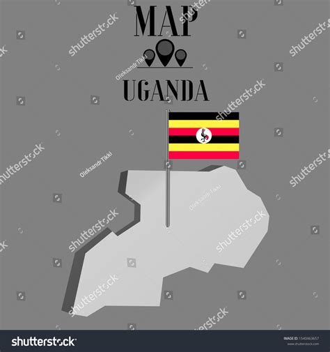 African Uganda Outline World Map Silhouette Stock Vector Royalty Free