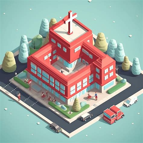 Premium Ai Image 3d Isometric Hospital