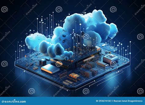 Cloud Computing Concept Where Data And Information Seamlessly Flow And