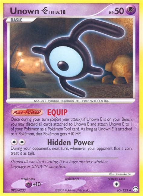 Pokemon Dandp Mysterious Treasures Single Card Uncommon Unown E 65123