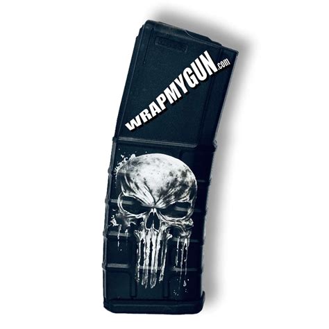 Ar 15 M4 M16 Mag Skin Metal Skull