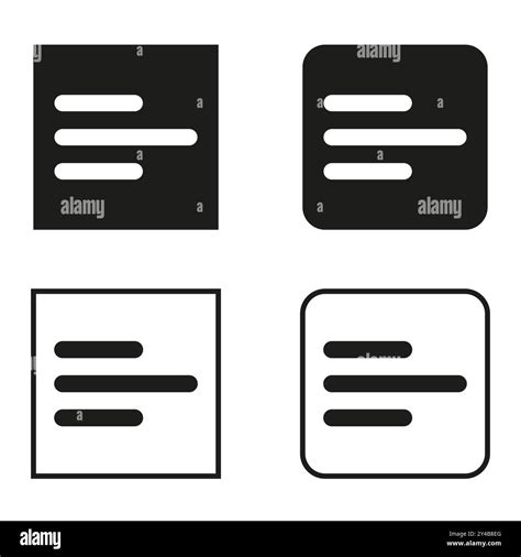Text Alignment Icons Paragraph Layout Design Interface Symbol Set Vector Ui Elements Stock