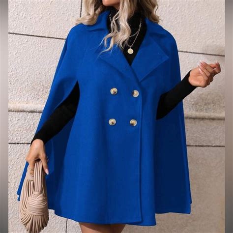 Jackets And Coats Luxe Button Up Double Breasted Cape Coat Poshmark