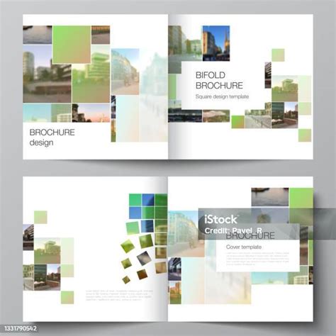 Tata Letak Vektor Dari Dua Templat Sampul Untuk Brosur Bifold Desain