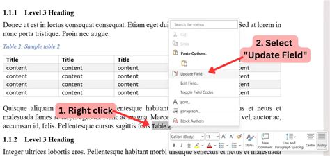 How To Link Word Table Caption To Document Body Cross Reference Bpwebs Com