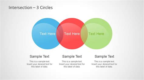 Colorful Intersected Circles Venn Diagrams For PowerPoint SlideModel