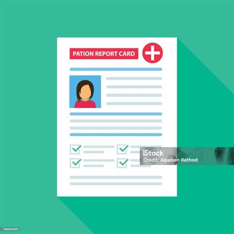 Laporan Medis Dokumen Medis Konsep Asuransi Kesehatan Desain Datar