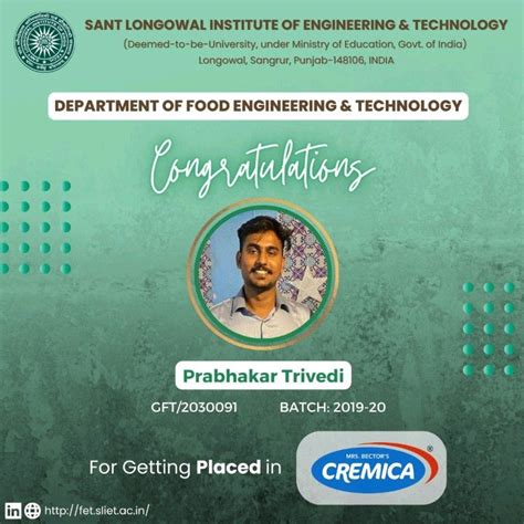 Department Of Food Engineering And Technology Sliet Longowal On Linkedin