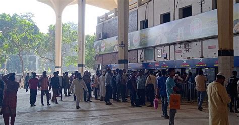 dhaka bus train launch terminals bustling on weekend