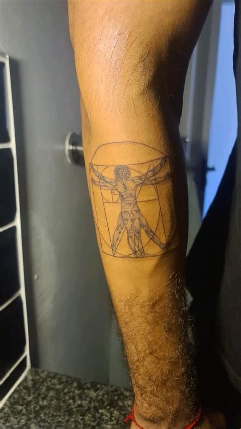 Da Vincis Vitruvian Man With Fibonacci Dimensions Tattoos Fibonacci