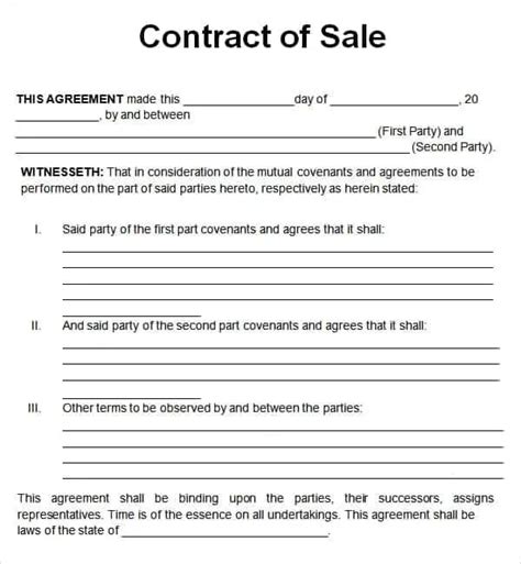 Sales Agreement Template Word