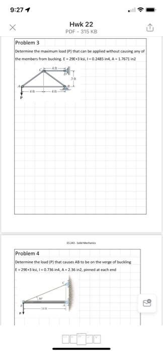 Solved Problem Determine The Maximum Load P That Can Be Chegg