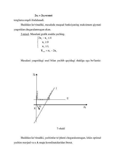 Chiziqli Dasturlash Masalasining Grafik Usuli Iqtisodiy Masalani