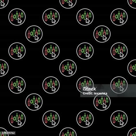 Candlestick Chart With Mouse Cursor Vector Stock Market Trading Round
