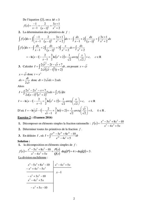 SOLUTION 34 Correction Exercices Int Grales Studypool