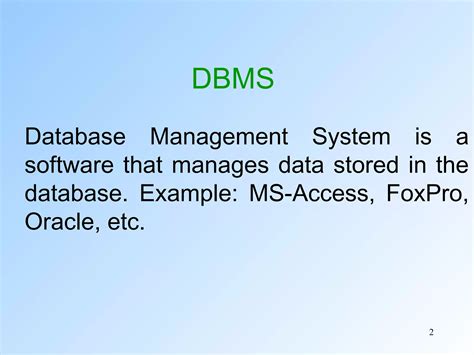 Database Management System Ppt