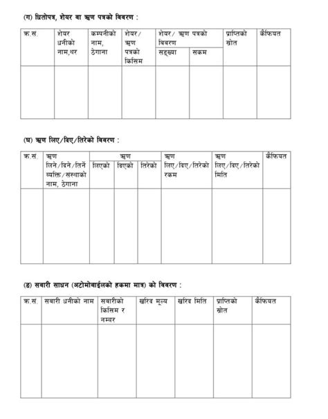 Sampati Bibaran Form Pdf Word File Download Property Form Karmachari