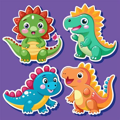 Cute Dinosaurus Mascot Icon Premium Ai Generated Vector