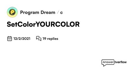 `setcoloryourcolor` Program Dream