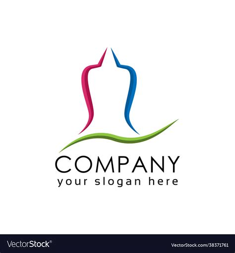 Colorful Stupa Logo Template Royalty Free Vector Image