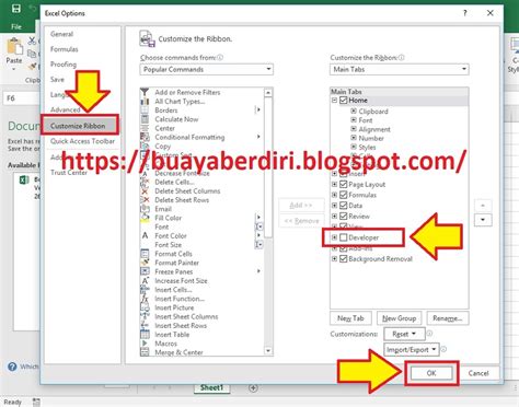 Cara Menampilkan Tab Developer Di Excel 2016