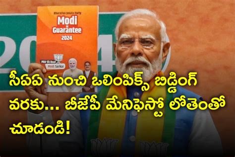 సీఏఏ నుంచి ఒలింపిక్స్ బిడ్డింగ్ వరకు బీజేపీ మేనిఫెస్టో లోతెంతో చూడండి