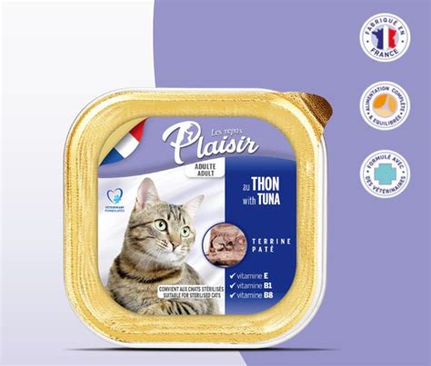 Barquette 100g de pâté au THON convient pour chat stérilisé Pet World