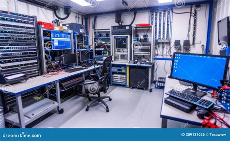 Modern Network Operations Center With Advanced Equipment And Screens