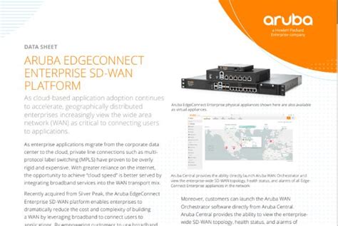 Aruba Edgeconnect Enterprise Sd Wan Platform Zunesis