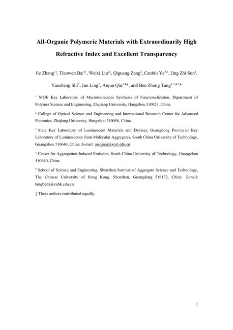 Pdf All Organic Polymeric Materials With Extraordinarily High