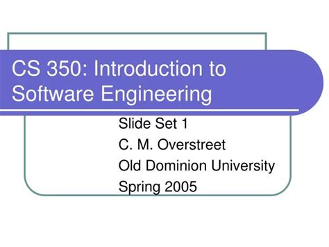 ppt cs 350 introduction to software engineering powerpoint