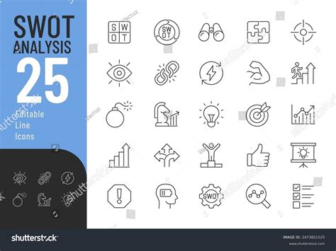 Swot Analysis Editable Icons Set Over 79 Royalty Free Licensable Stock Vectors And Vector Art