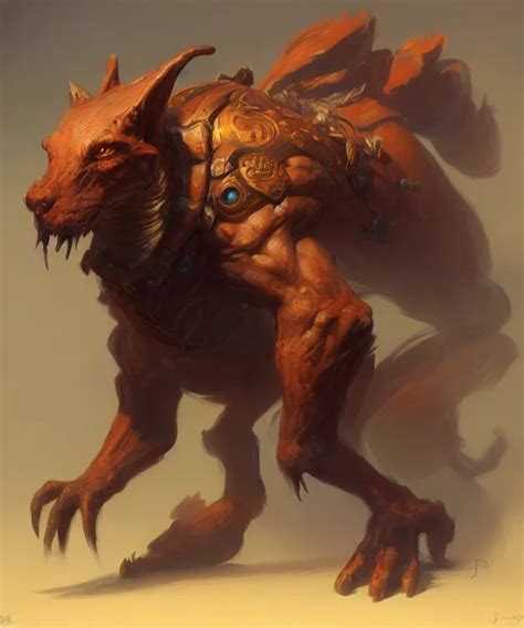 A Portrait Of A Quadruped Creature Fantasy Elegant Stable
