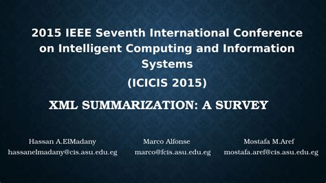 Pdf Xml Summarization A Suvery