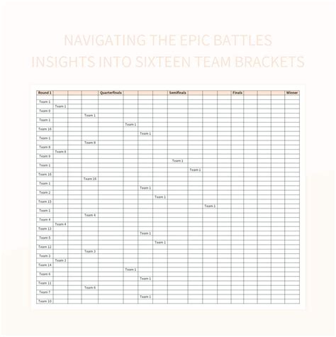 Free Tournament Structure Templates For Google Sheets And Microsoft