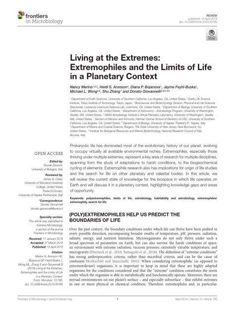 Extremophiles Planetary Context Pdf Life Microorganism