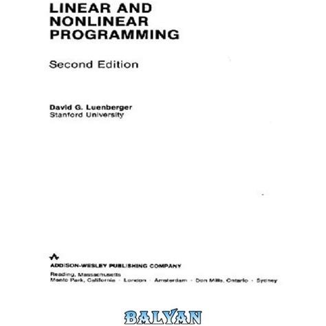 خرید و قیمت دانلود کتاب Linear And Nonlinear Programming ترب