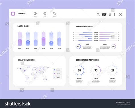 Dashboard Ui Infographic Template Modern Presentation Vector có sẵn