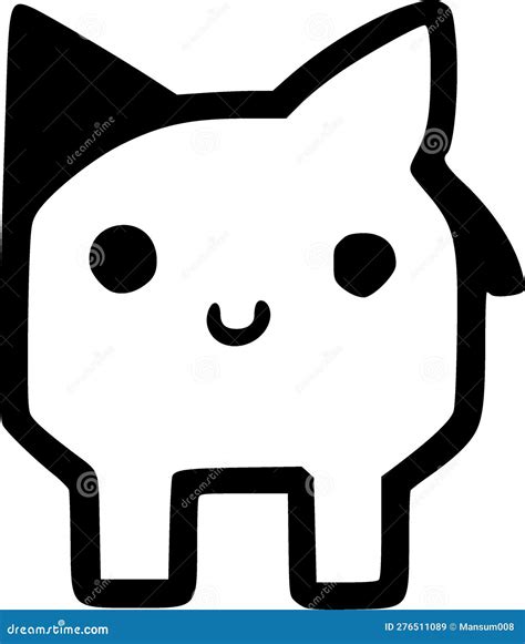 Blanco Y Negro De Una Tierna Caricatura Stock De Ilustración