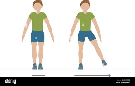 Man Doing Step Touch Exercise Illustration Stock Vector Image And Art