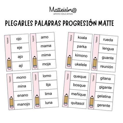 Plegables Palabras Matte Matteisima