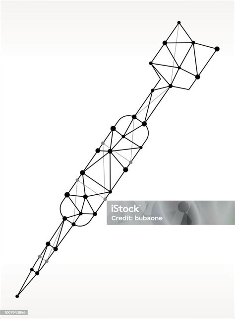 Sharp Dart Triangle Node Black And White Pattern Stock Illustration