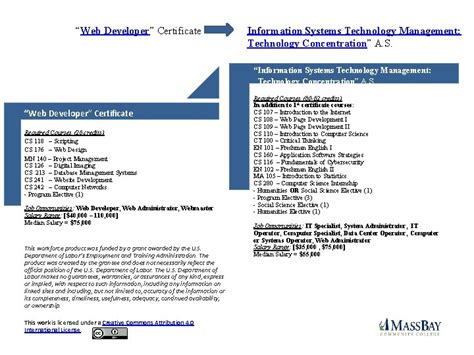 Web Developer Certificate Information Systems Technology Management