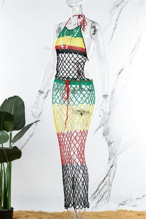 Sexy Print Bandage Hollowed Out Patchwork Swimwears Cover Up Instylebuy