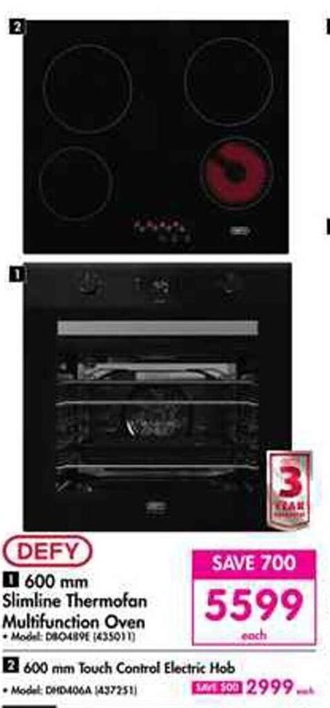Defy 600mm Slimline Thermofan Multifunction Oven Offer At Makro