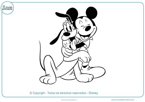 Dibujo De Mickey Mouse Y Pluto En La Playa Para Pintar Y Colorear