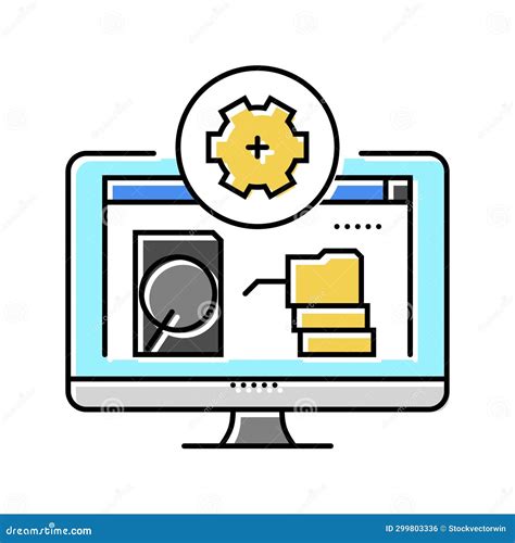 Data Recovery Repair Computer Color Icon Vector Illustration Stock