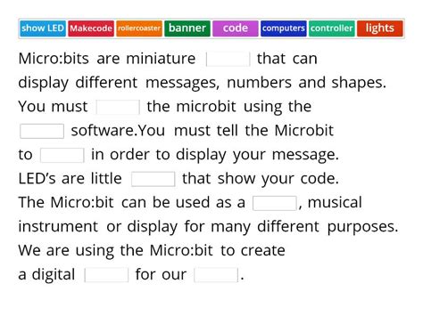 Microbits Complete The Sentence